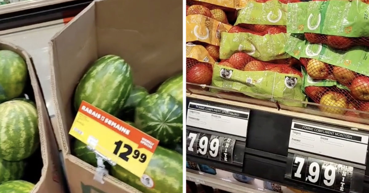 Un homme au Québec se rend à l'épicerie IGA et expose le prix des ...