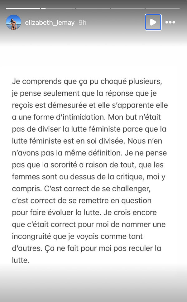 Elizabeth Lemay met les choses au clair concernant sa saga avec Lea ...