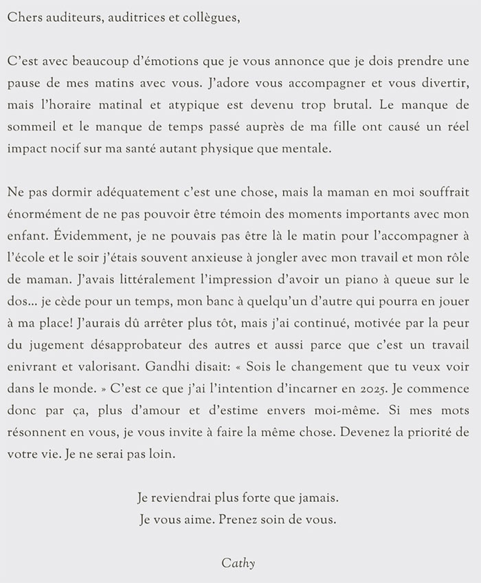 L'humoriste Cathy Gauthier se retire et doit malheureusement prendre ...