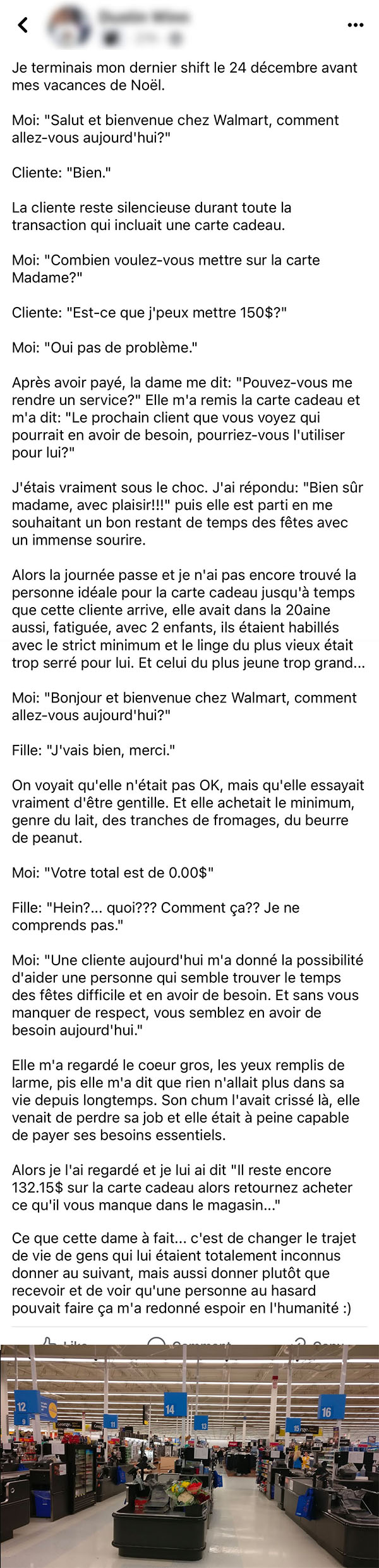 Un employé au Walmart à Brossard raconte une histoire irréelle qui lui ...