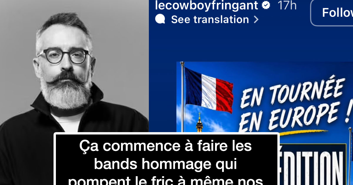 JF Pauzé des Cowboys Fringants dénonce un groupe connu qui profite de ...