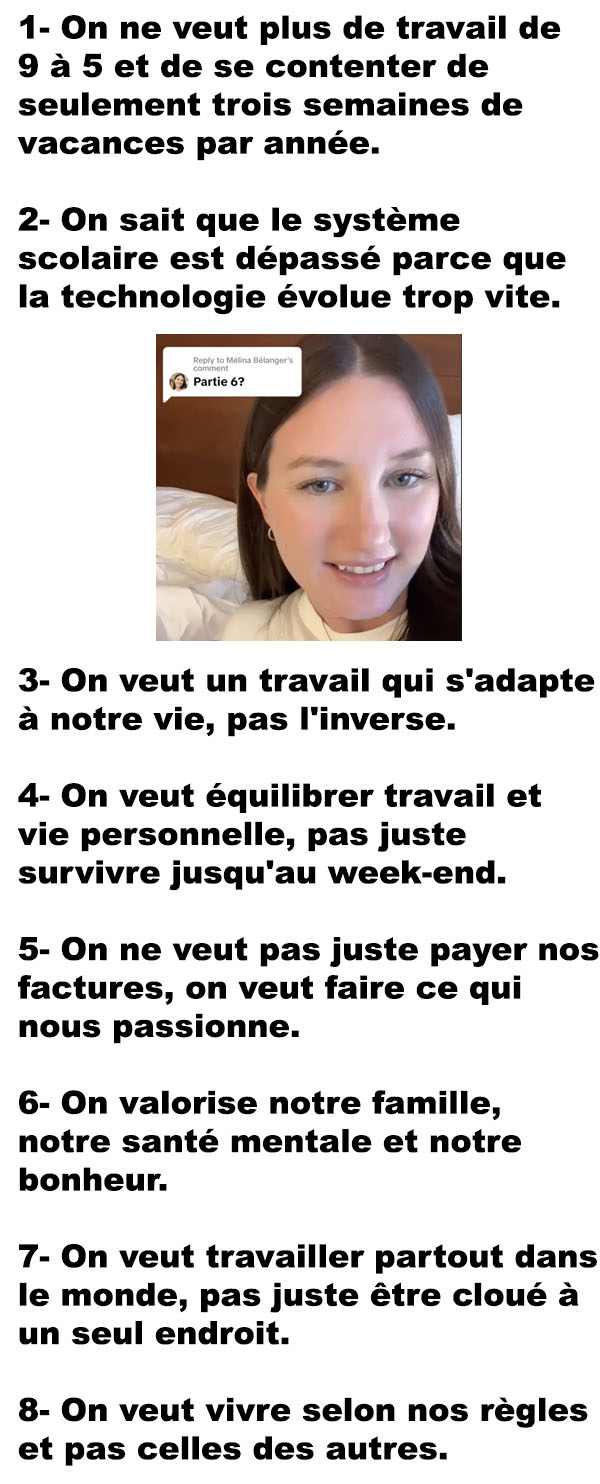 Une fille au Québec explique ce que les milléniaux exigent sur le ...