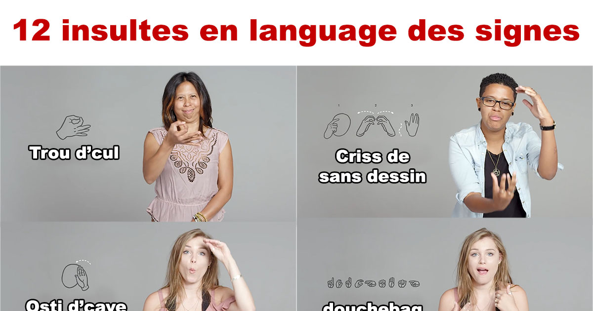 12 insultes en language des signes