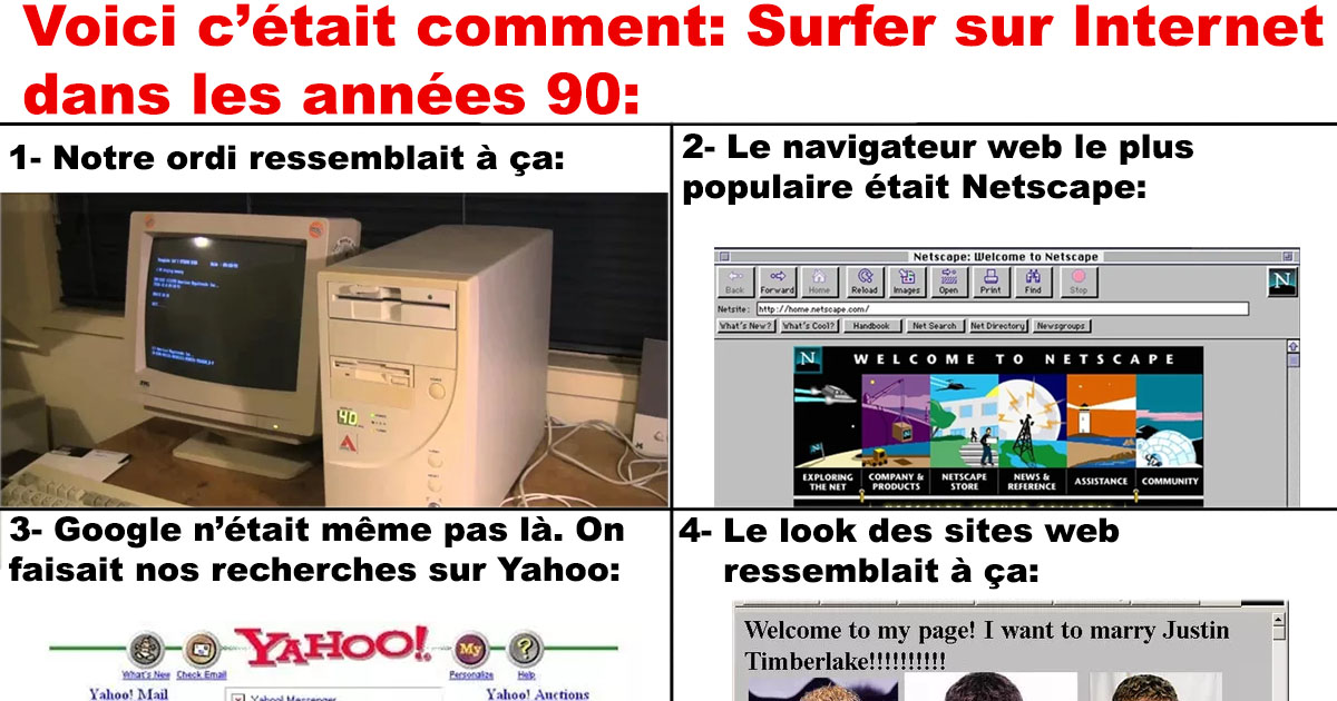 Surfer sur Internet dans les années 90