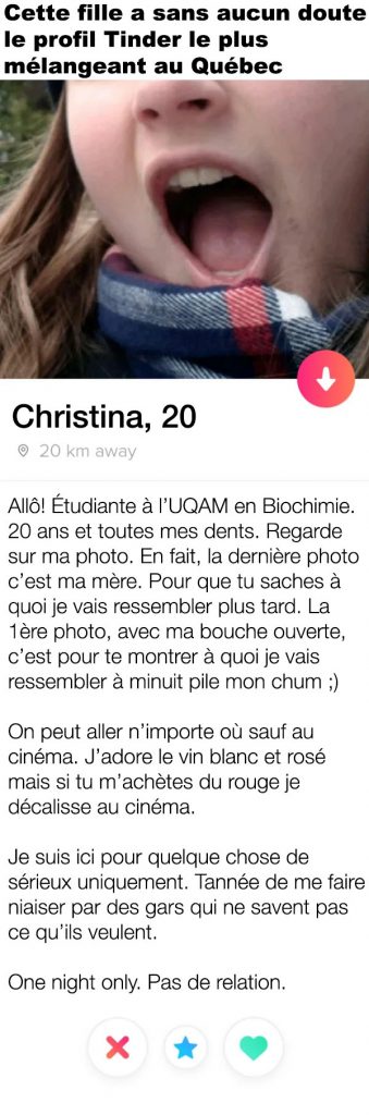 Cette fille a sans aucun doute le profil Tinder le plus mélangeant au ...