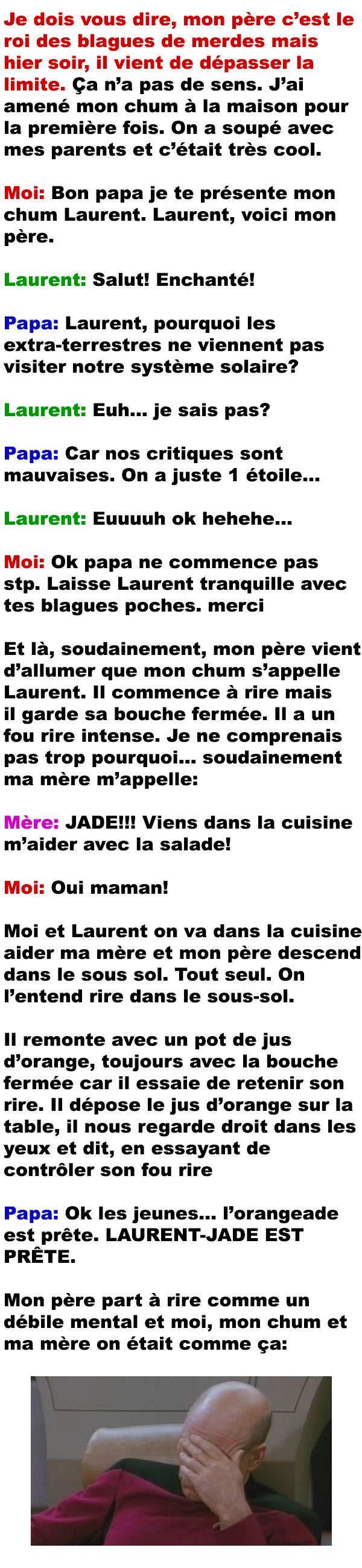 Le père au Québec qui était officiellement le roi ultime des jokes poches