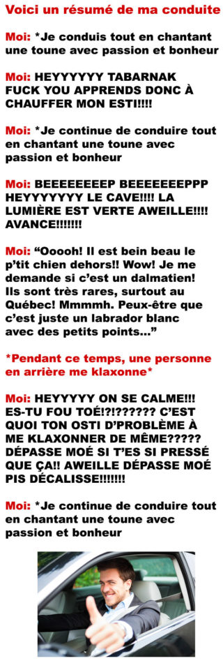 La conduite d'une personne normale au Québec