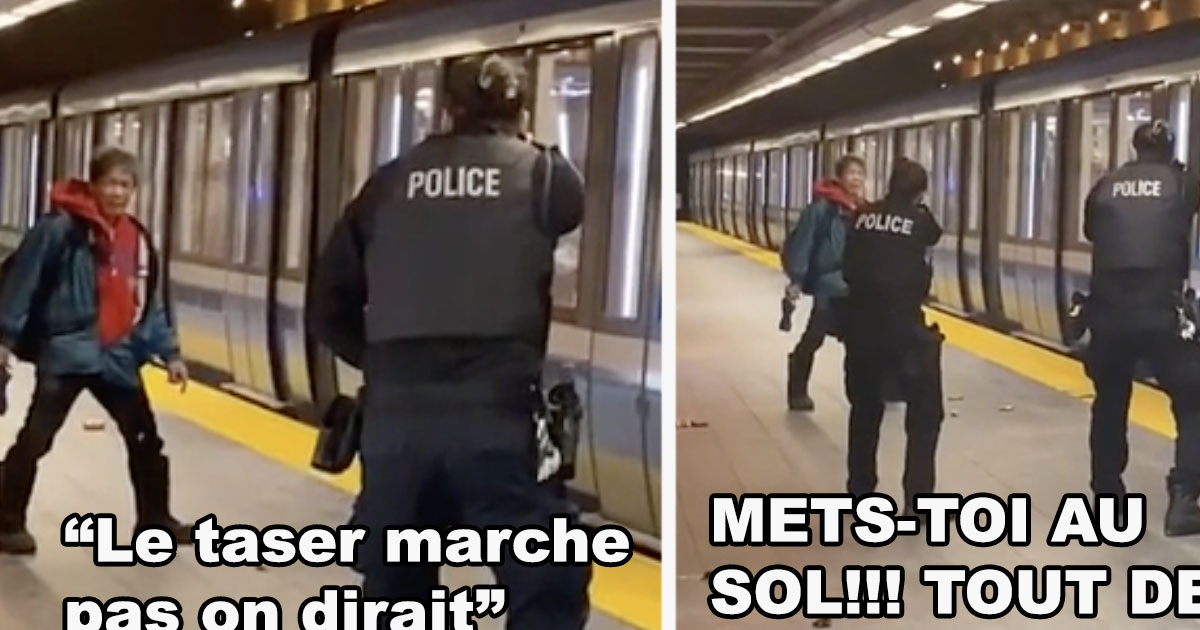 Des policiers essaient de taser un homme dans le Métro mais l'homme ...