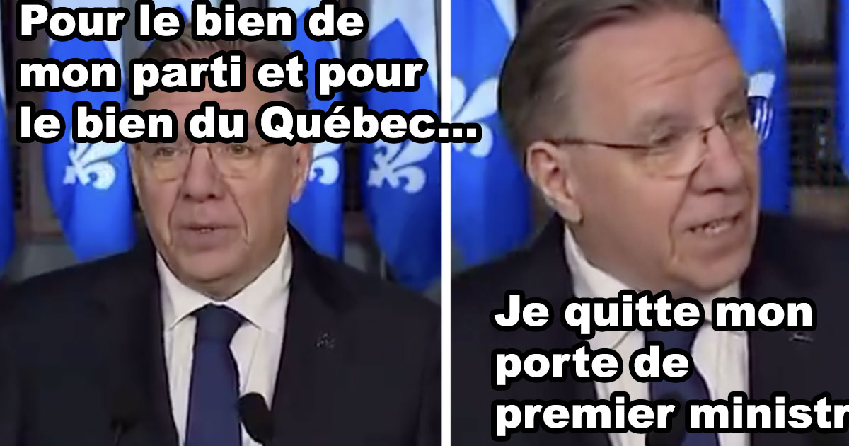 François Legault annonce malheureusement sa démission