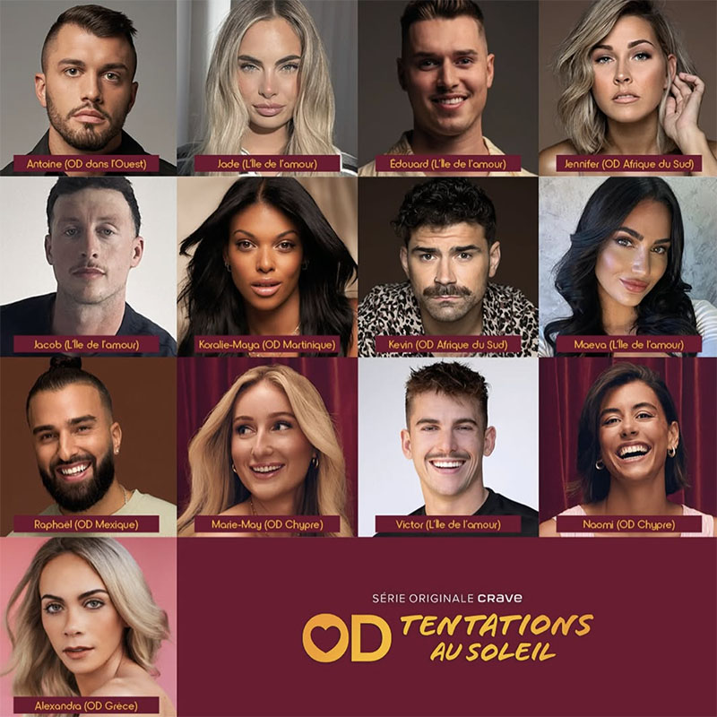 Les candidats de la 2ème saison de OD Tentations au Soleil ont été dévoilés