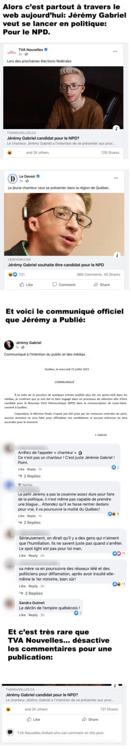 Le petit Jérémy fait un communiqué officiel pour dire qu'il se présente ...