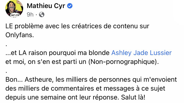 La fille de l'UQAM et l'humoriste Mathieu Cyr débattent à propos de ...