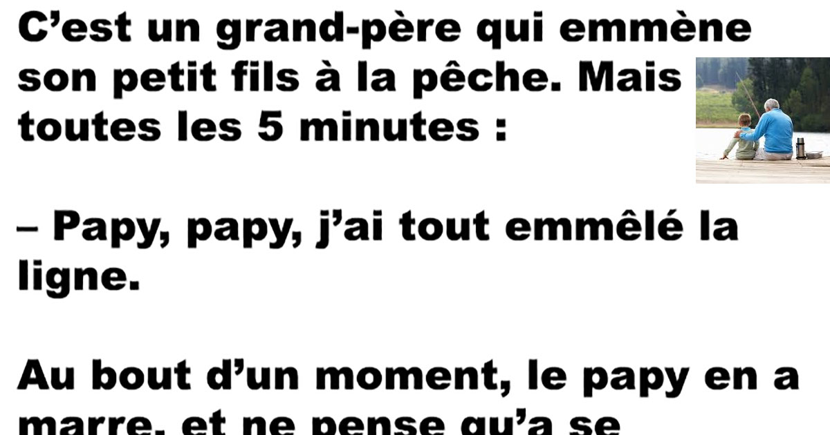 Le grand-père qui emmène son petit fils à la pêche