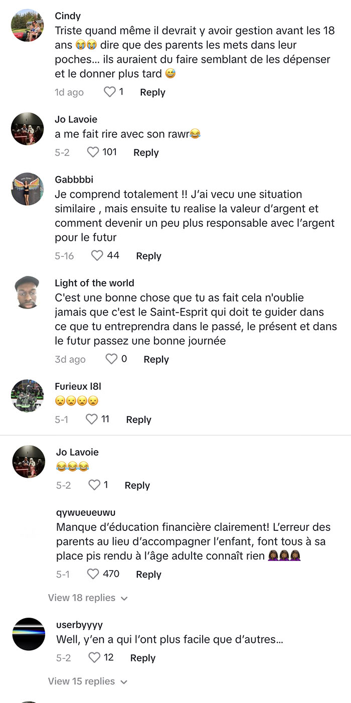 La comédienne Camille Felton raconte ce qu'il s'est passé avec l'argent ...
